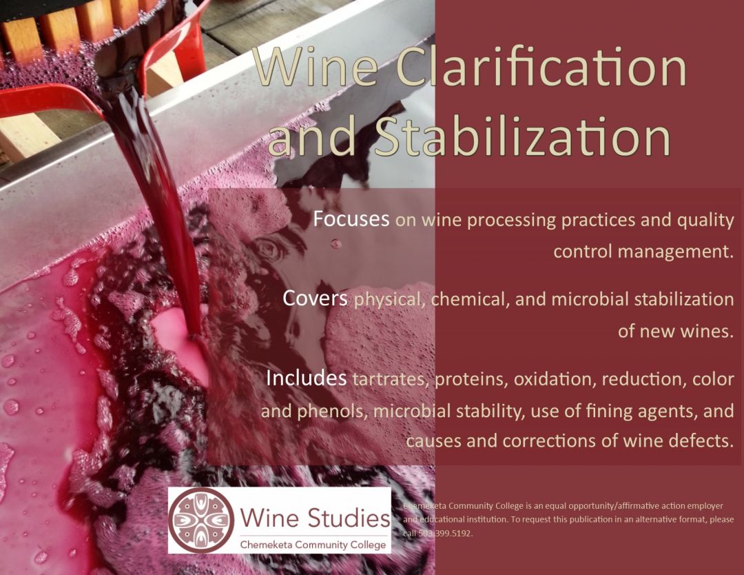 Wine Clarification and Stabilization course